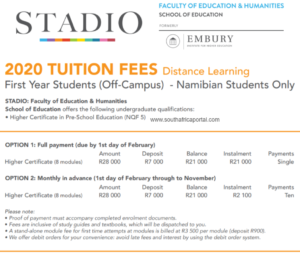 Embury College Tuition & Fees Structure 2022 - South Africa Portal