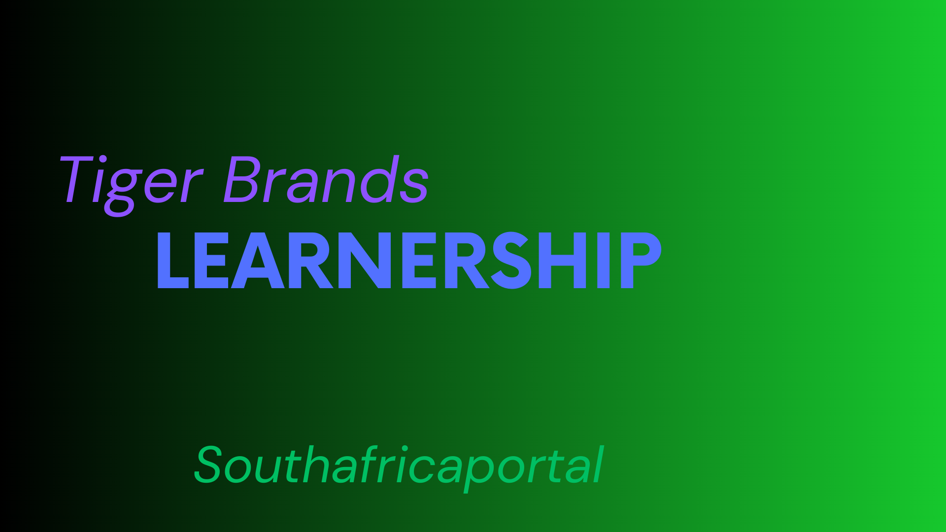 Tiger Brands Learnership 2026/26 | How to Apply - South Africa Portal