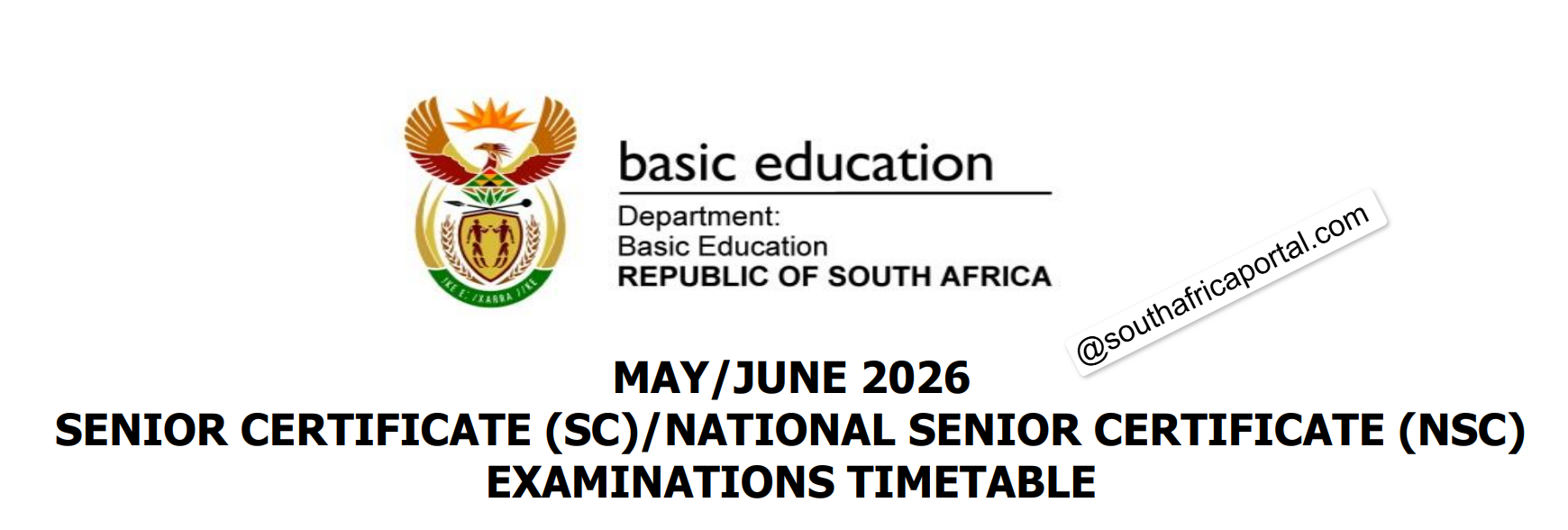 JUST IN: NSC Matric Timetable Released for May June Exam 2026 - South ...