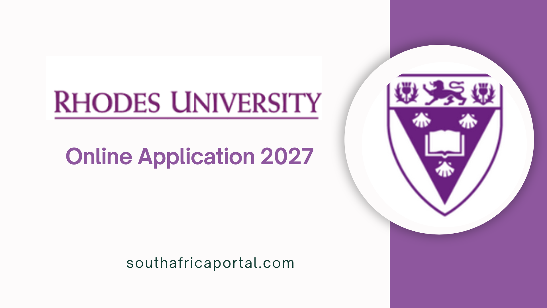Rhodes University Online Application 2027 Open | Under/Postgraduate ...